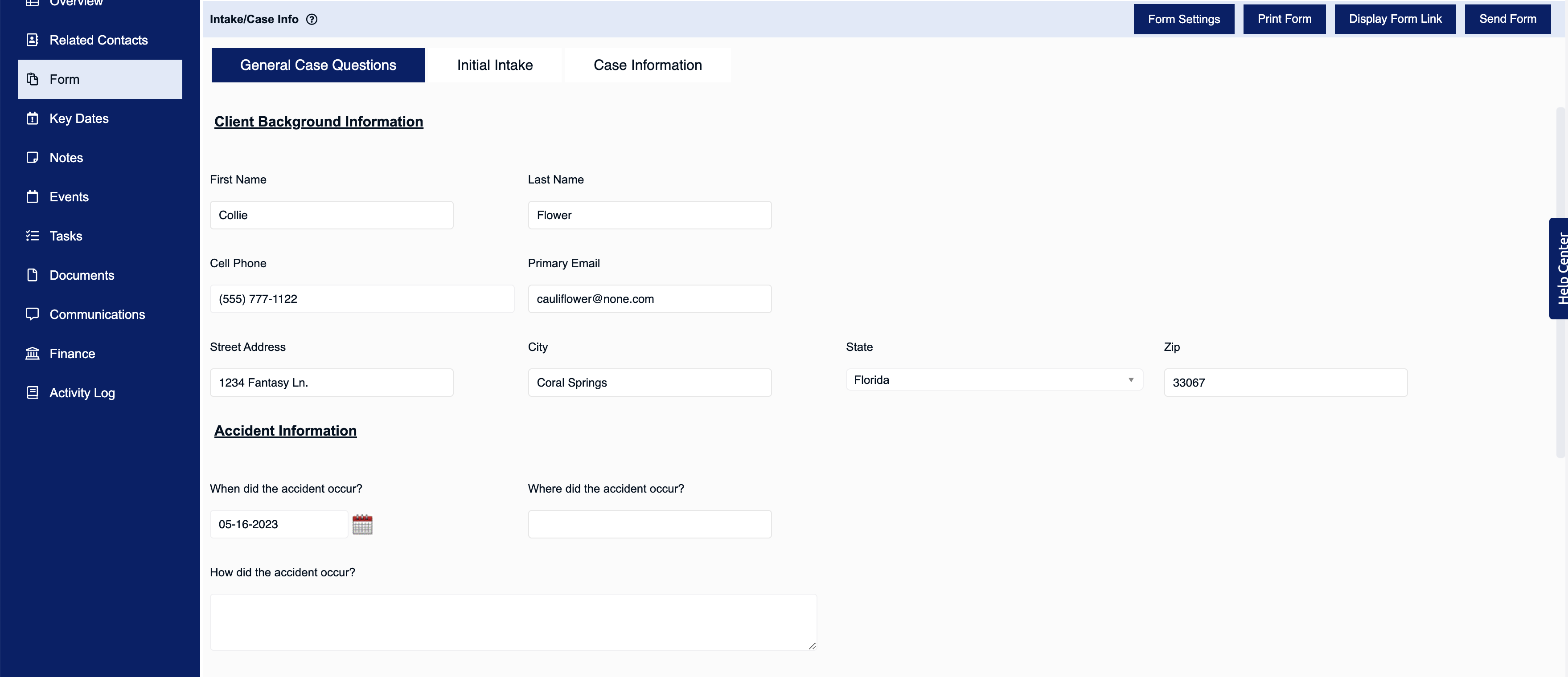 How to Use the Intake/Case Forms in the CRM – Law Ruler Software, LLC