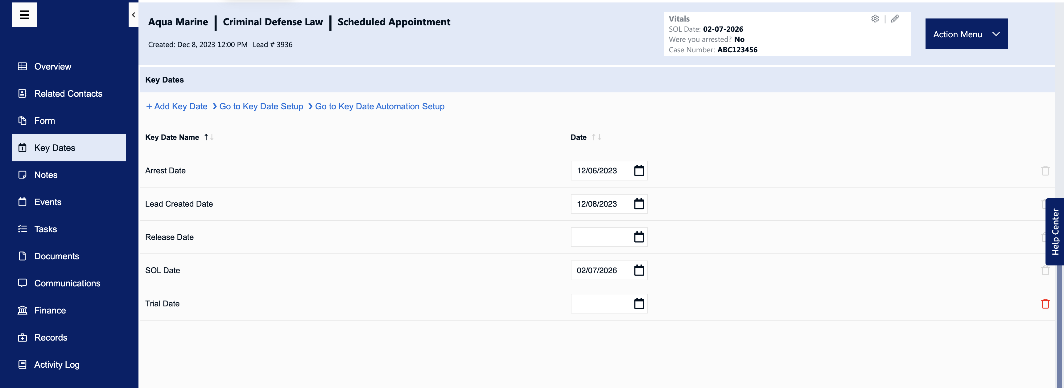 How to Navigate a Lead/Case Record – Law Ruler Software, LLC