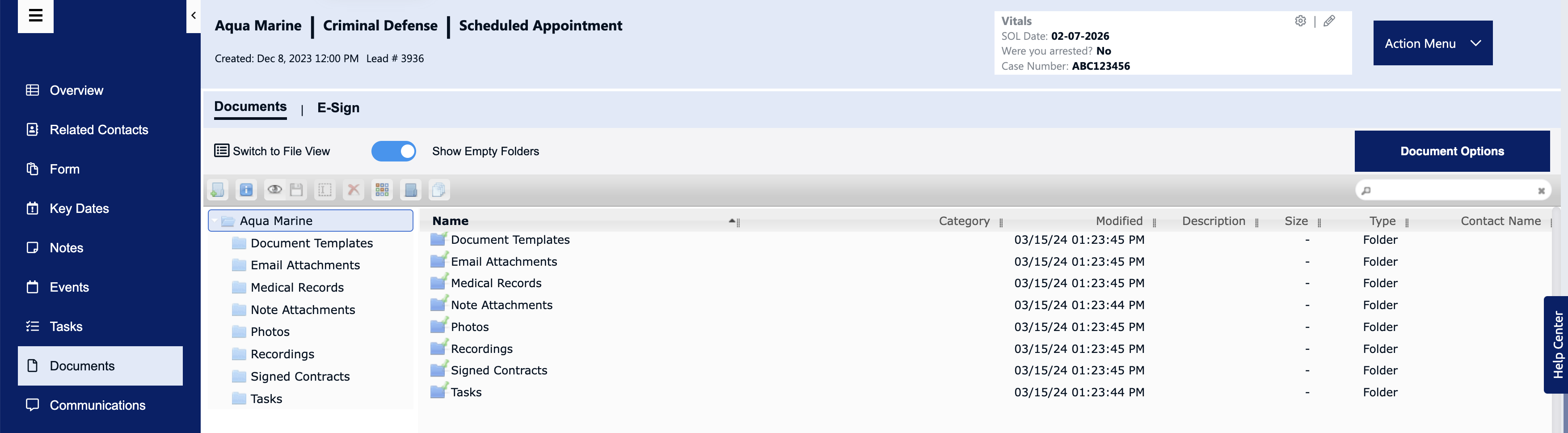 How to Navigate a Lead/Case Record – Law Ruler Software, LLC