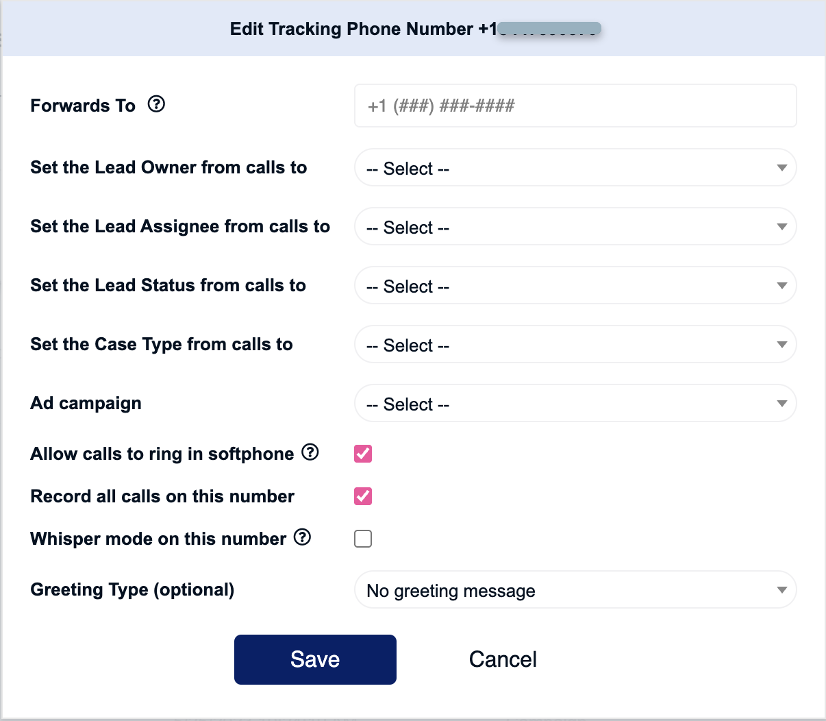 Setting Up/Customizing Marketing Sources and Call Tracking Numbers ...